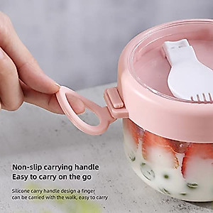 MANMAOHE 3 Pack 20 Oz Overnight Oats Containers with Lids and Spoons Plastic Yogurt Cups Dessert Cups Reusable Snack Containers Food Storage Containers for Cereal On The Go Container