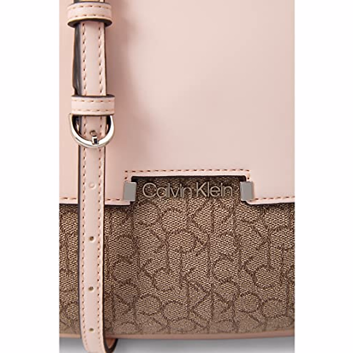 Calvin Klein Danica Crossbody Mini Textured Almond/Taupe/Crystal Pink One Size