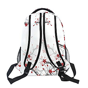 ALAZA Japanese Cherry Blossom Sakura Large Backpack for Girls Kids School Women Personalized Laptop iPad Tablet Travel School Bag with Multiple Pockets for Men Women College