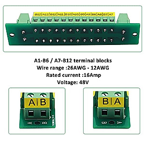 smseace 2x12 Position Power Terminal Block AC/DC 16A Screw Terminal Block Distribution Module for Multiple Module Extension Connections D-021