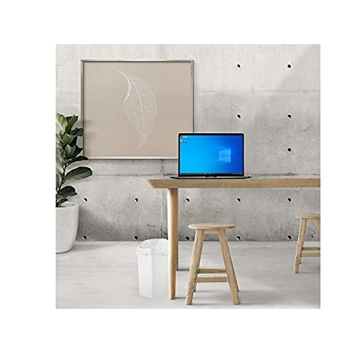 New Superio (2 Pack) Small 2.5 Gallon Plastic Trash Can with Swing Top Lid, Waste Bin for Under Desk, Office, Bedroom, Bathroom- 10 Qt (White)