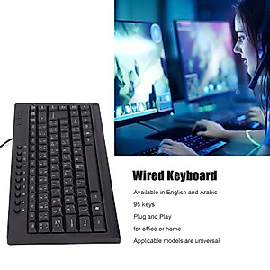 ASHATA 95 Keys Wired Mechanical Gaming Keyboard 60 Percent, Compact Mini Keyboard for Home Office Desktop Computer Laptop, Hot Swappable, Plug and Play, Black(Arabic)