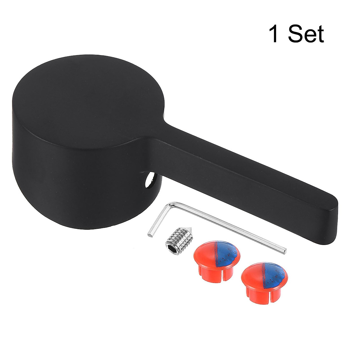 uxcell Single Lever Faucet Handle for 35mm Cartridge, Zinc Alloy Faucet Handle Replacement for Kitchen Bathroom Shower, 4"x1.8", Black