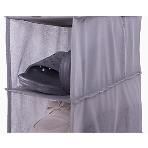 Amborido 8 Shelf Hanging Shoe Organizer for Closet Non Woven Fabric Gray