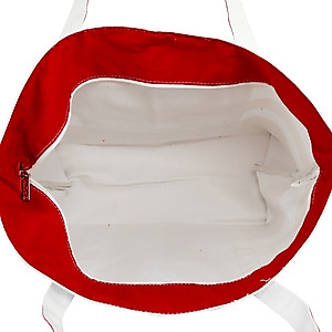 DALIX Beach Tote Bag Shoulder Bags Striped Monogrammed Red Ballent Letter H