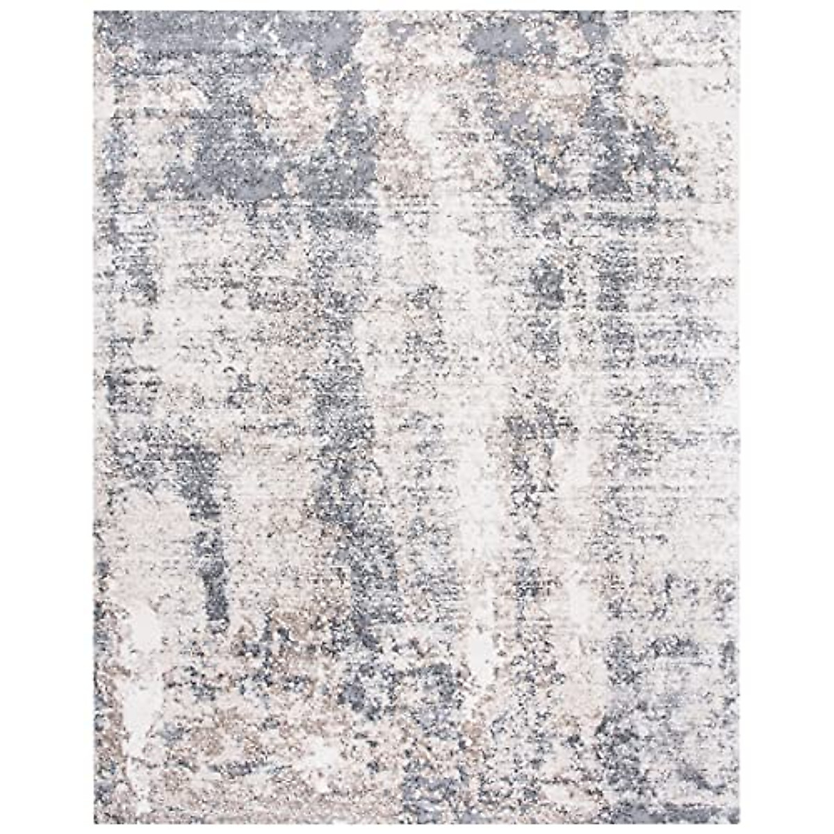 SAFAVIEH Aston Collection 9' x 12' Ivory/Grey ASN713A Modern Abstract Non-Shedding Living Room Bedroom Dining Home Office Area Rug