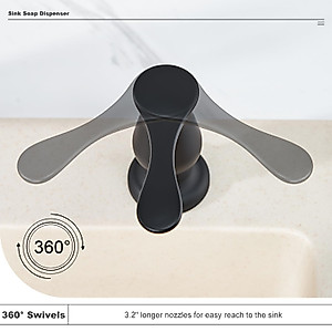 GAGALIFE Kitchen Sink Soap Dispenser Matte Black, Under Sink Soap Dispenser with 40" Silicone Extension Tube Kit,Say Goodbye to Frequent Refills