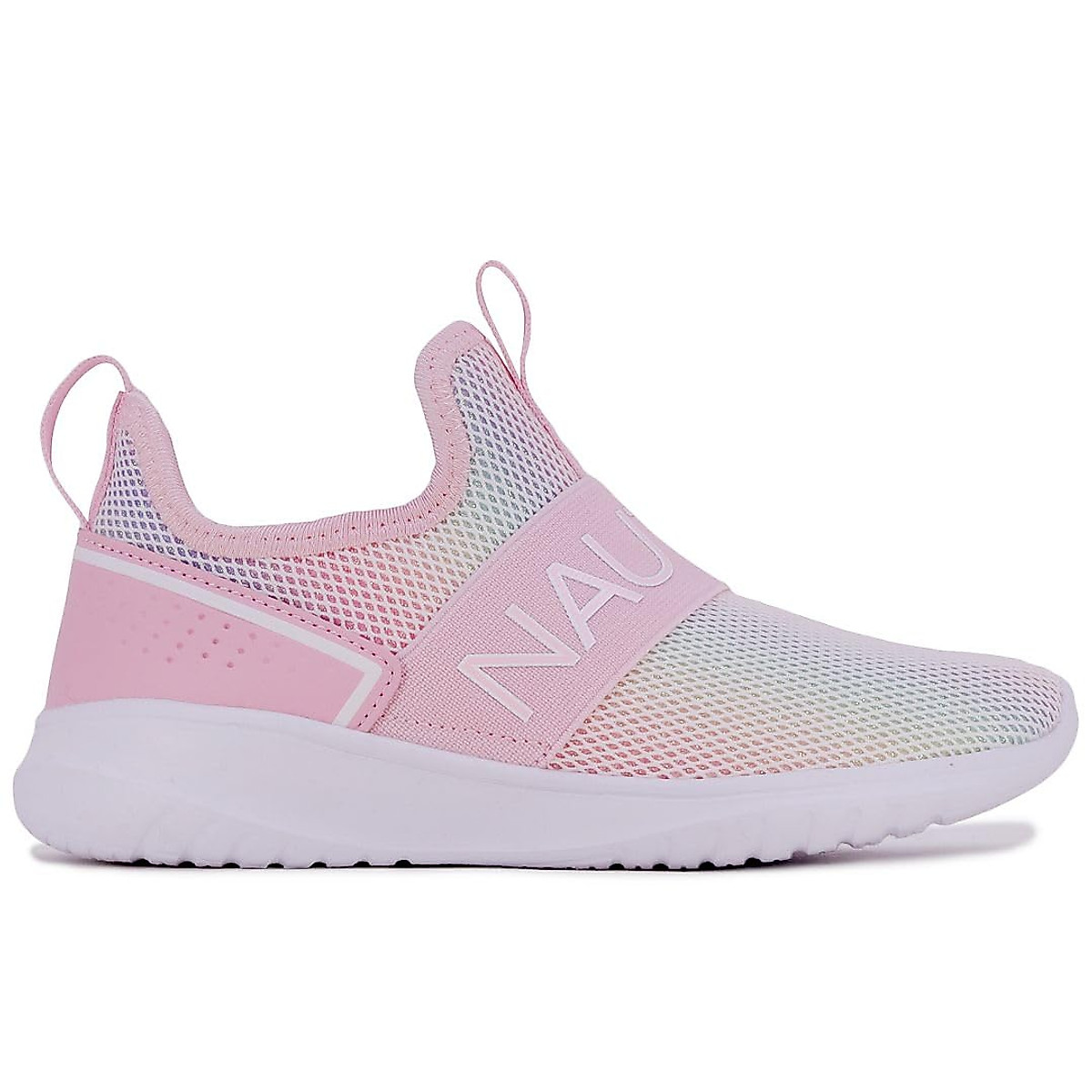Nautica Kids Youth Athletic Fashion Sneaker Running Tennis Shoe Slip On- Boy - Girl Little Kid Big Kid-Aloise-Multi Pink Size-2