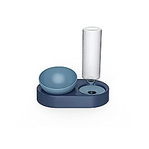 FUUIE Bowls for Food and Water Pet Bowl Double Cat Bowl Dog Bowl with Raised Stand Pet Supplies Cat Water Bowl for Cat Food Bowls for Dog Feeder Pet Products (Color : Blue, Size : Medium)