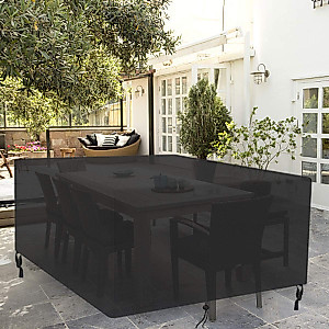 POMER Patio Furniture Cover, 90 inch Rectangle Outdoor Table Cover for Sofa Sectional Waterproof Heavy Duty Garden Couch Cover - 90x62x28 inch