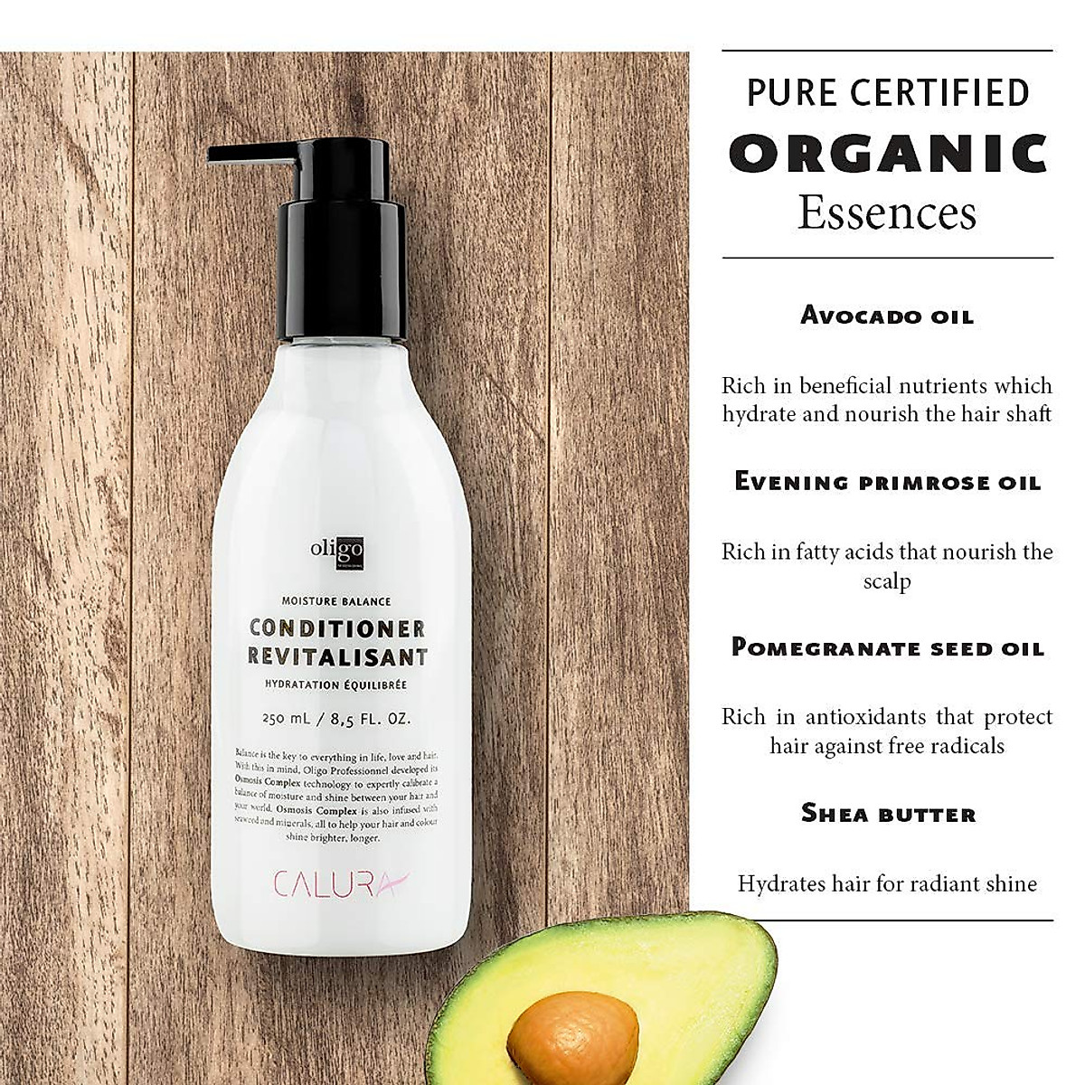 Oligo Professionnel - Calura Moisture Balance Conditioner - Sulfate free - Vegan- Paraben free - Color safe - Shine - Hydrating formula for dry hair - 8.5 oz