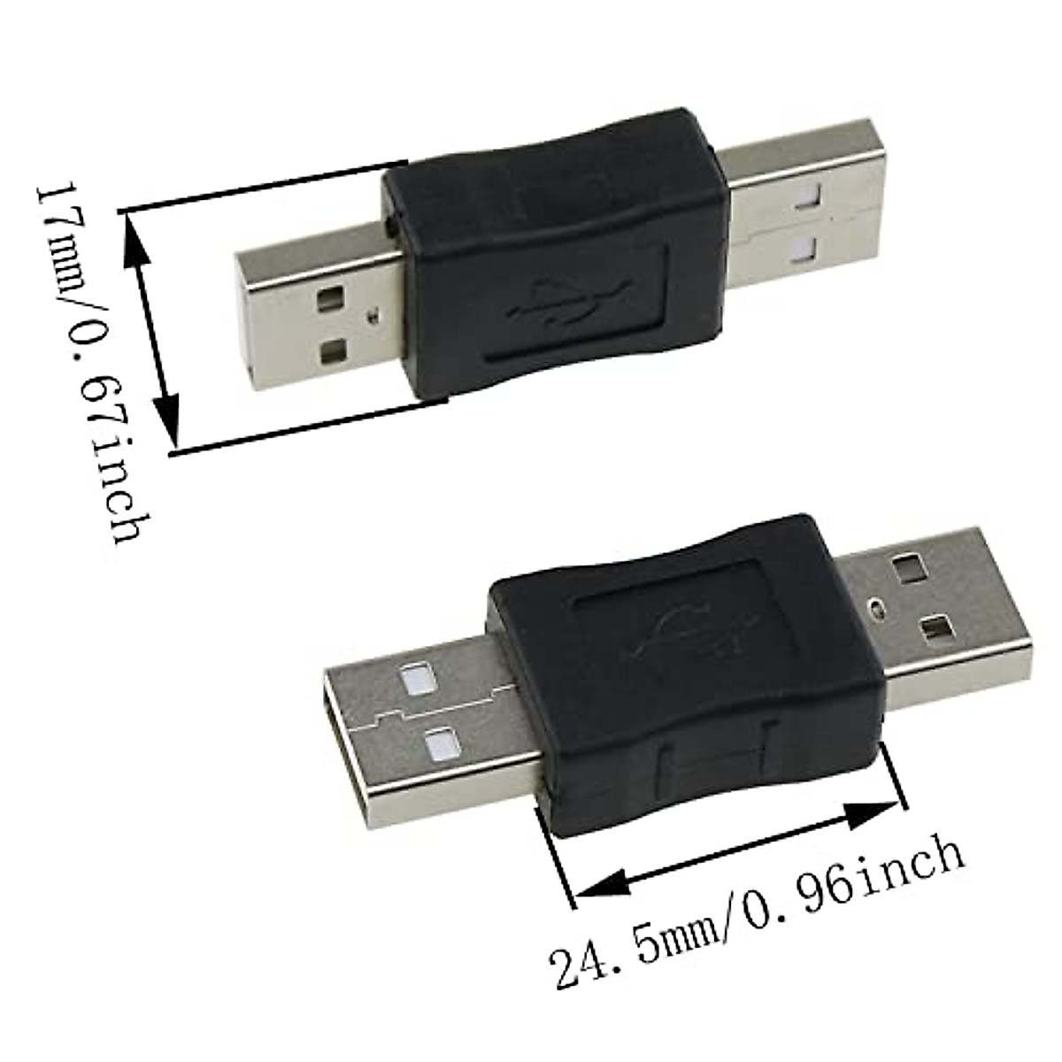 ZZHXSM 2PCS USB Adapter USB Male to USB Male Gender Changer Adapter Coupler Converter