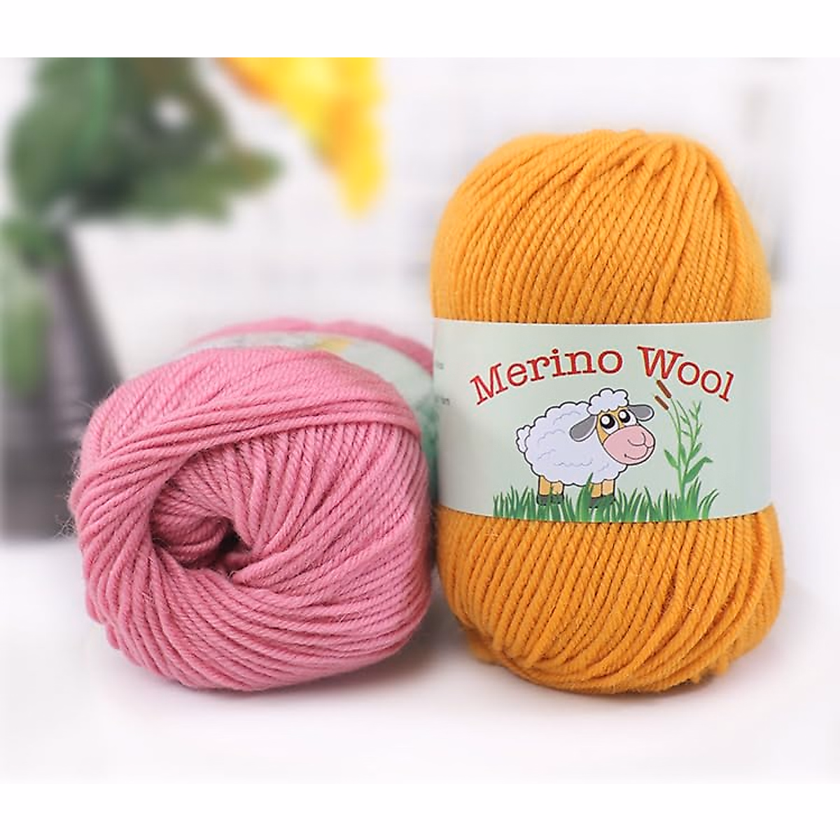 Sunny Cat 100% Pure Merino Wool Yarn for Knitting – 6pcs Merino Wool Yarn for Knitting and Crocheting – 1.8oz(10.8oz) Wool Skeins – Light/DK Weight –130yrds (780yrds Total) (07 Deep Red)