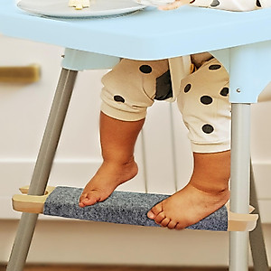 Unique Design IKEA High Chair Foot Rest Wrapped in Felt Pad- Wooden Footrest High Chair Accessories, Smoothed Edges, Compatible with IKEA Antilop High Chair Accessories Footrest