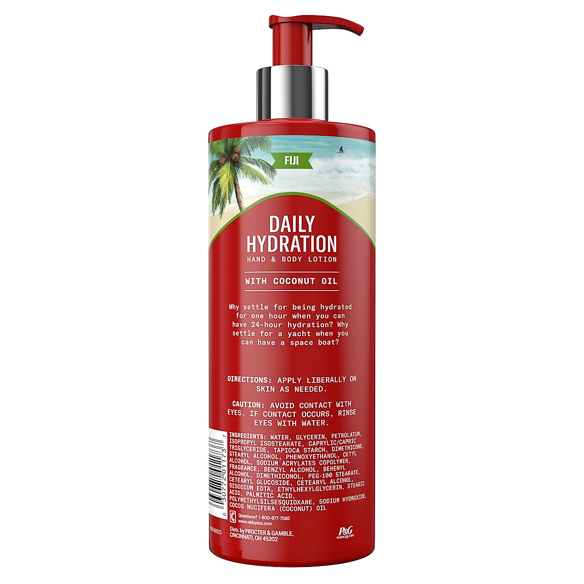 Old Spice Daily Hydration Hand & Body Lotion for Men, Fiji with Coconut Oil, 16 oz, Pack of 4
