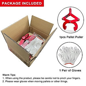 Pallet Puller 1T/2205lbs Capacity Heavy Duty Steel Single Scissor for Pulling Pallets, Woods and Other Things Easily, 5.5 Inches Bigger Jaw Opening Pallet Grabber