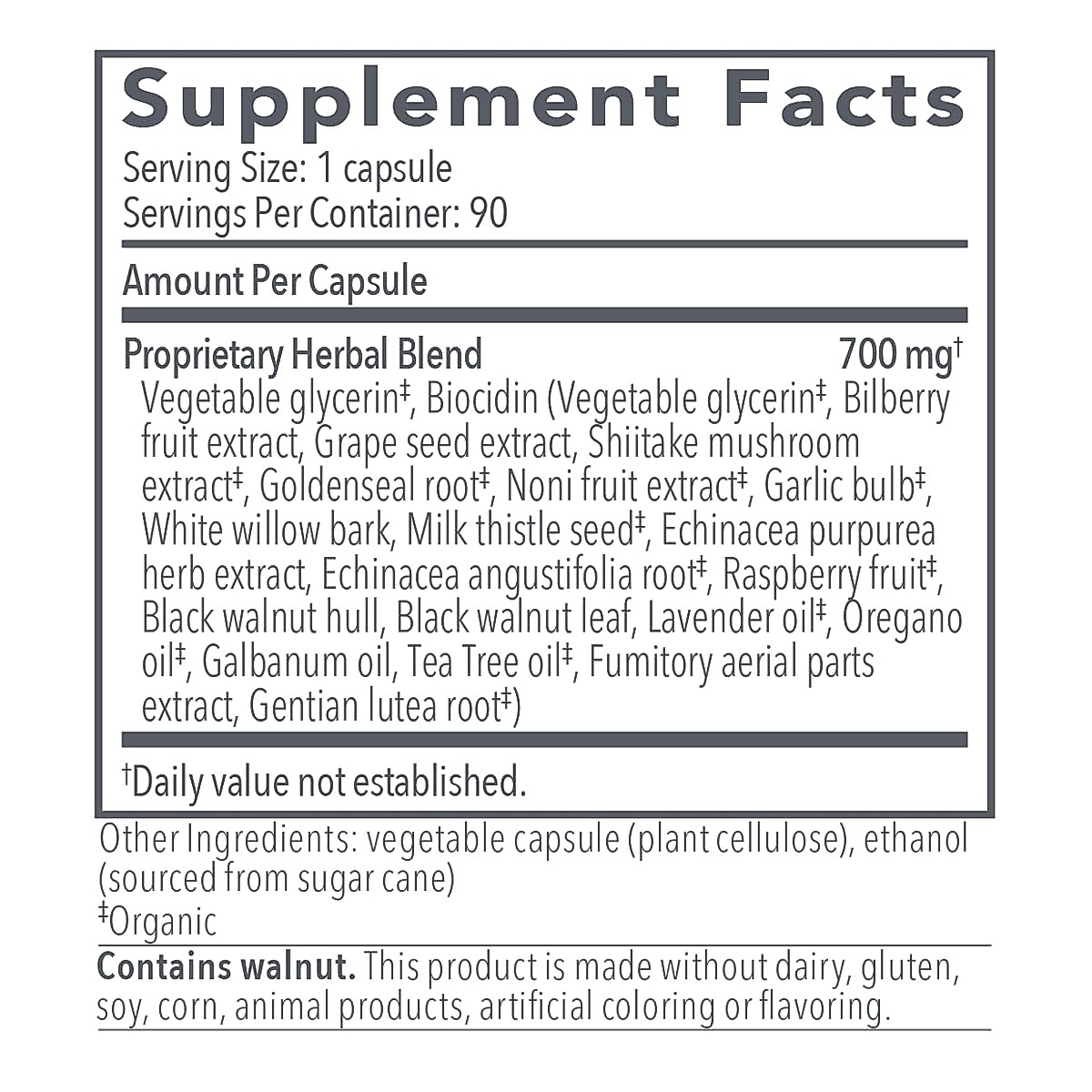 Biocidin Capsules - Gut Cleanse Process & Immune Support Supplement - Supportive Biofilm Disruptor - Promote Digestive Health & Microbial Balance - 18 Botanical Blend (90 Vegan Capsules)