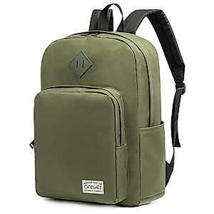 doumu Style School Backpack Travel Bag for Men Women Lightweight College Back Pack with Laptop Compartmen (Military green)