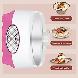 Yogurt Maker Machine, Greek Yogurt Maker, 1 Quart Capacity, Stainless Steel Inner Pot, Easy to Use, Handmade Food Gadget, for Home Organic Yogurt (pink)