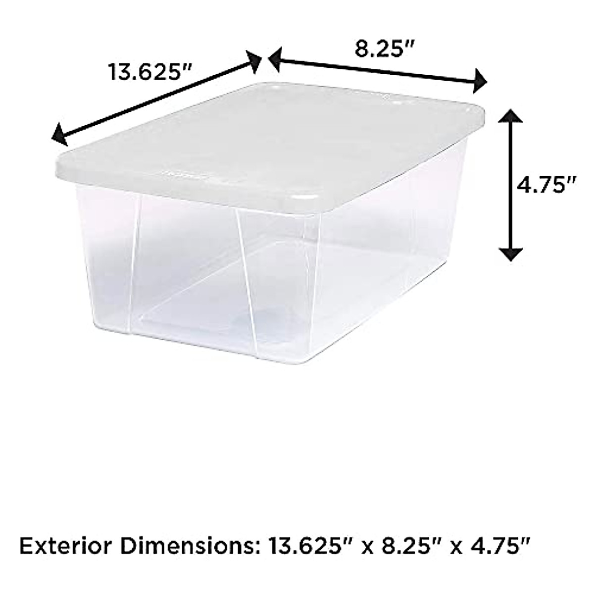 Homz 6 Quart Plastic Multipurpose Stackable Storage Container Bins with Secure Latching Lid for Home and Office Organization, Clear (10 Pack)