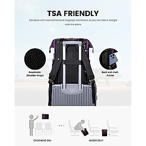 LOVEVOOK Laptop Backpack for Women, 17.3 Inch Work Laptop Bag，Waterproof Teacher Nurse Bag with USB Port,Fashion Travel Bag Business Computer Backpack Purse