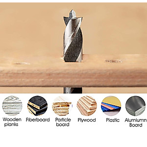 Countersink Drill Bit, Golden^Li 7 PCS 3-10mm HSS Woodworking Drill Bits Set Chamfering Counter Bits with One Hex-Key, Adjustable Carpentry Reamer Plated Perfect for Plastic Metal Wood DIY