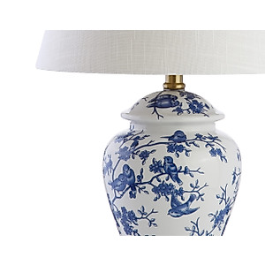 JONATHAN Y JYL3005A Penelope 22" Chinoiserie LED Table Classic Cottage Bedside Desk Nightstand Lamp for Bedroom Living Room Office College Bookcase LED Bulb Included, Blue/White