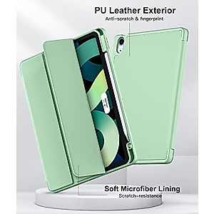 Cousper Case for iPad Air 5th Generation Case 2022/iPad Air 4th Generation Case 2020 10.9 Inch, Trifold Stand Case with Pencil Holder [2nd Apple Pencil Wireless Charging] for iPad Air 5/4 Matcha Green
