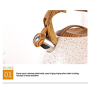 3L Whistling Tea Kettle, Portable Stovetop Teapot with Ergonomic Handle, Ergonomic Handle Rustproof Stainless Steel Whistling Kettle for Kitchen Cooker