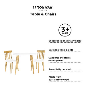 Le Toy Van Table & Chairs, One Size, White & Natural Wood