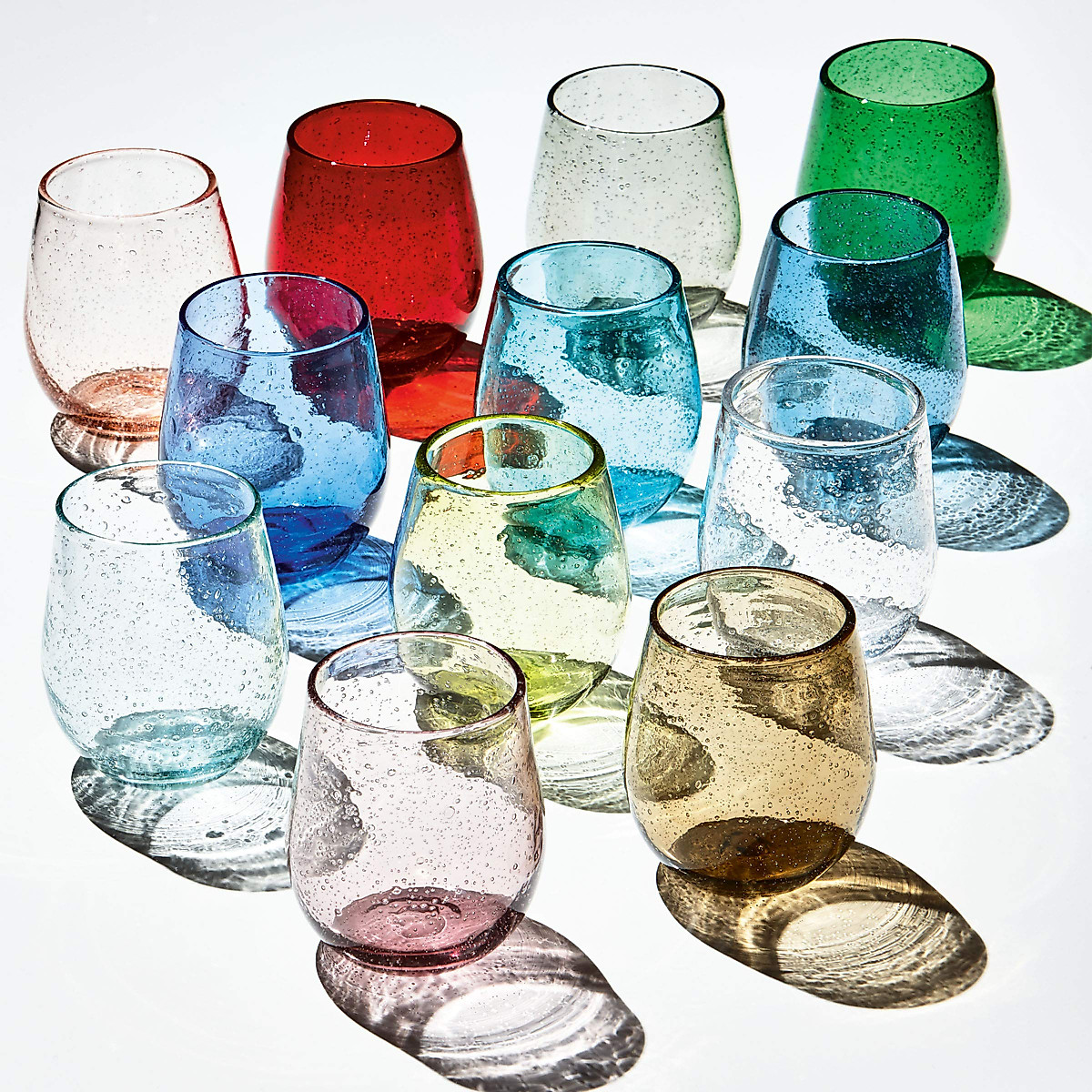 TAG 16 oz. Bubble Glass Stemless Wine Drinkware Smoke Dishwasher Safe Beverage Glassware for Dinner Party Wedding Resturant Grey