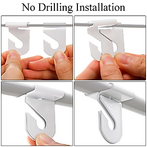 Suwimut 60 Pack Drop Ceiling Hooks for Hanging, White Heavy Duty Ceiling Hooks for Home Office Classroom Wedding Decorations, Metal T-Bar Clips for Suspended Drop Ceiling Tiles