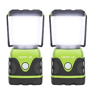 LE 1000LM Battery Powered LED Camping Lantern, Waterproof Tent Light with 4 Light Modes, Camping Essentials, Portable Lantern Flashlight for Camping, Hurricane, Emergency, Hiking, Power Outages