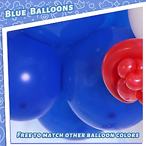 LovesTown 110PCS Dark Blue Latex Balloons, 12 Inch Royal Blue Thicken Helium Balloons with Ribbon for Boys Birthday Graduation Engagement Baby Shower Party Decorations