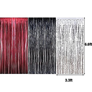 Graduation Party Decorations 2023 Burgundy Black Silver Maroon Graduation Party Decorations 2023 Graduation Decoration 2023 Burgundy Black Graduation Party Supplies Burgundy Black Silver Foil Curtains