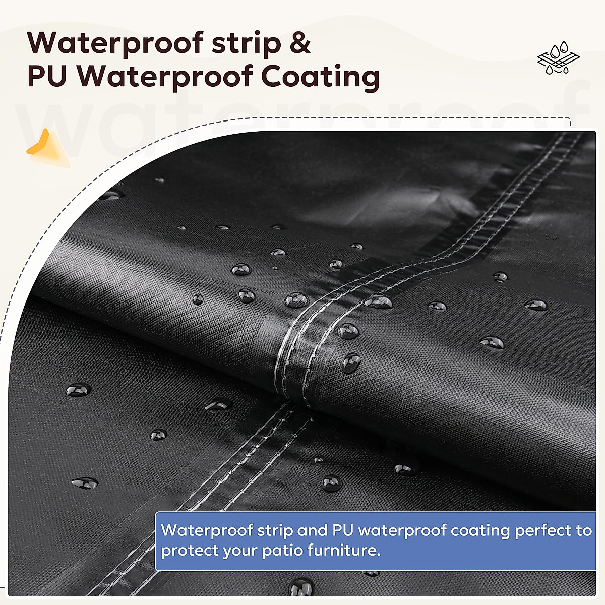 Outdoor Furniture Covers Waterproof, Gorpche 3-seater Outdoor Sofa Cover, Heavy Duty Lawn Patio Furniture Covers with Upgrade Fastener Windproof Buckle Straps, Outdoor Couch Cover - 60"W x 34"D x 30"H