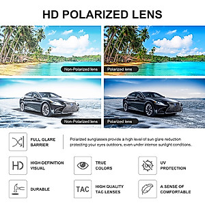 Ougenni Sunglasses for Women Men Vintage Polarized Women Sunglasses Round Classic Retro Sunglasses UV Protection Lens,3 Pack