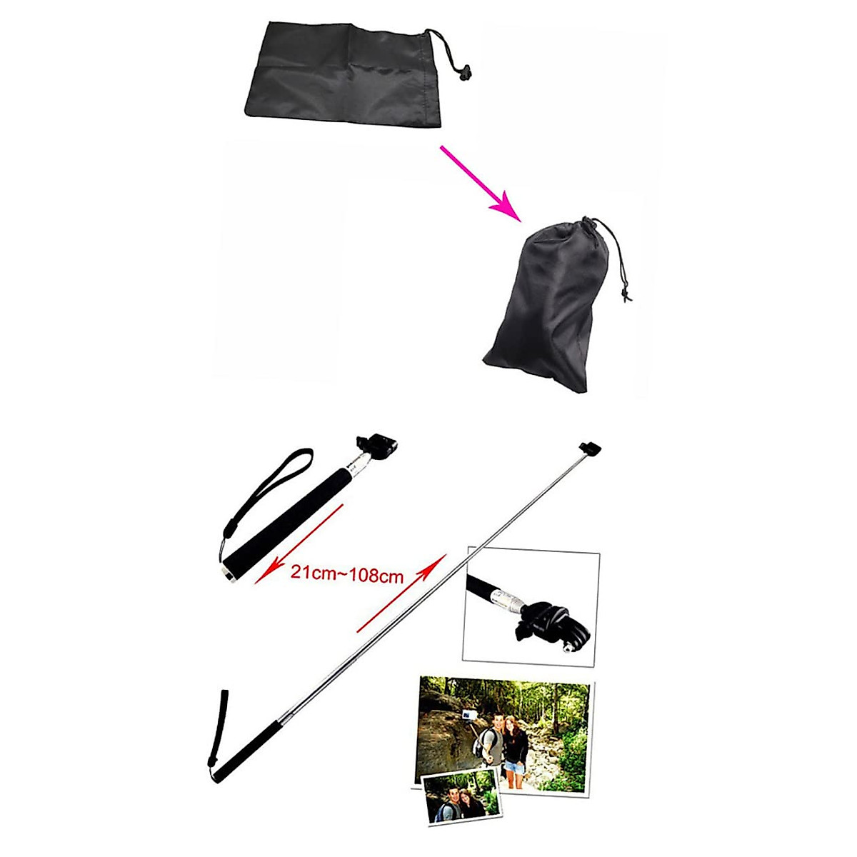 UKCOCO Selfie Stick Action Camera Accessories Kit 42-in-1 Sports Camera Set for Outdoor Activities Camera Accessory