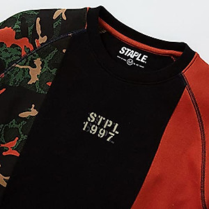 Staple Pigeon Camo Pieced Crewneck Sweatshirt Black (Medium, m)