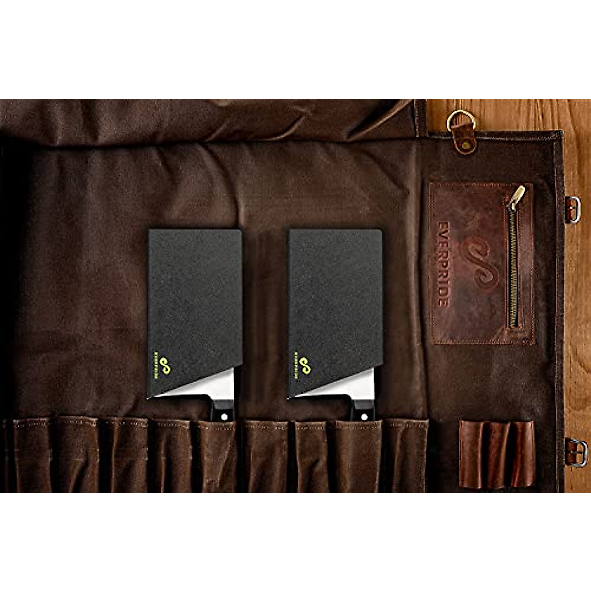 EVERPRIDE Butcher Chef Knife Edge Guards (2-Piece Set) Wide Knives Blade Edge Protectors - Meat Cleaver Knife Sheath Set - BPA-Free Chef Knife Covers Fits Blades Up To 8” x 4” – Knives Not Included