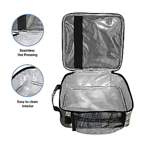 ElliTarr Insulated Lunch Bag for Men Kids Lunch Box for Women Leak Proof Small Cooler Bag Thermal Bag for 5 Hours with Adjustable Shoulder Strap Cute Skull Black