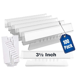 1InTheOffice Clear Hanging Folder Tabs, and Inserts 3-1/2" x 5/8", 100/Pack (3 1/2")