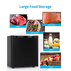 1.1 Cubic Feet Mini Freezer Countertop, Single Door Compact Upright Freezer with Reversible Door, Removable Shelves, Small freezer for Home/Dorms/Apartment/Office(Black)