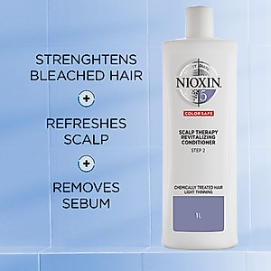 Nioxin System 5 Scalp Cleaning Shampoo and Therapy Conditioner Set for Chemically Treated Hair with Light Thinning