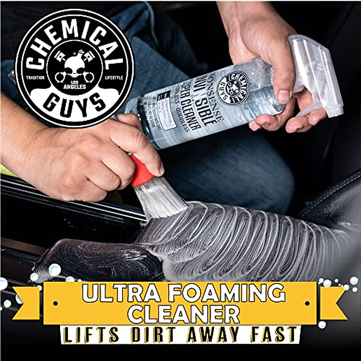 Chemical Guys SPI_191_16 Lightning Fast Carpet and Upholstery Stain Extractor & SPI_993_16 Nonsense All Surface Cleaner Safe for Home, Garage, Cars, Trucks, SUVs & More, 16 fl. Oz, Unscented