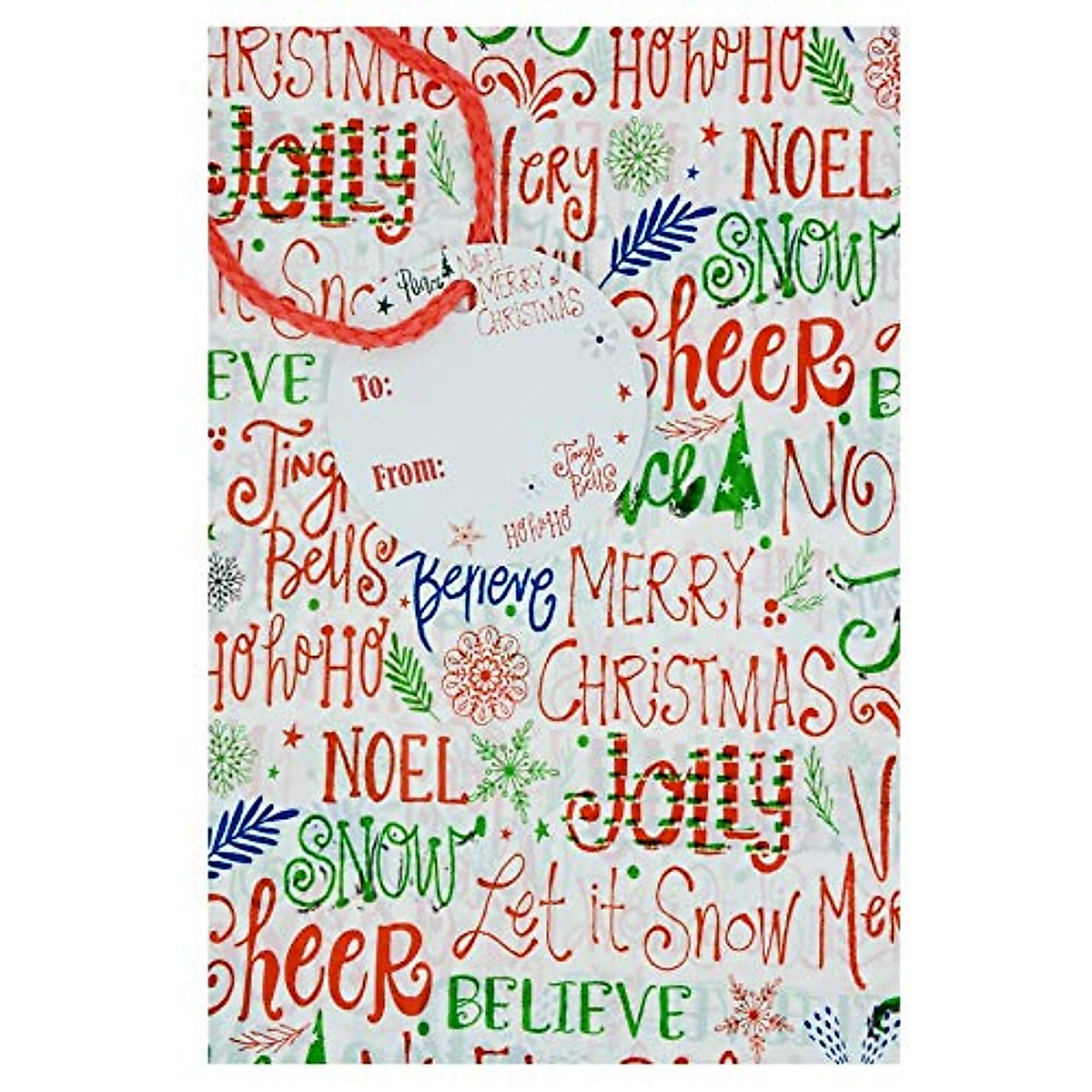 2 Giant Christmas Gift Bag 36x44" W/tie & Gift Card Set of 2