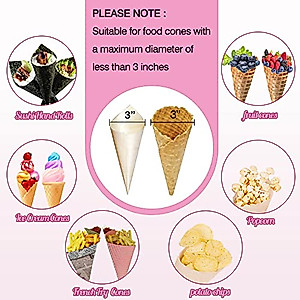 Ice Cream Cone Holder 2-Tier, 24-Cavity Round Clear Acrylic Waffle Cone Display Stand Baby Showers Birthday Parties Weddings Anniversaries Christmas Halloween Candy Decorative