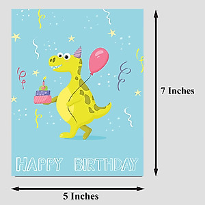 T-Rex Birthday Card, Tyrannosaurus Rex Birthday, dinosaur birthday card, birthday cards for kids, kids birthday card, birthday cards kids, dinosaur birthday (5 inches by 7 inches)