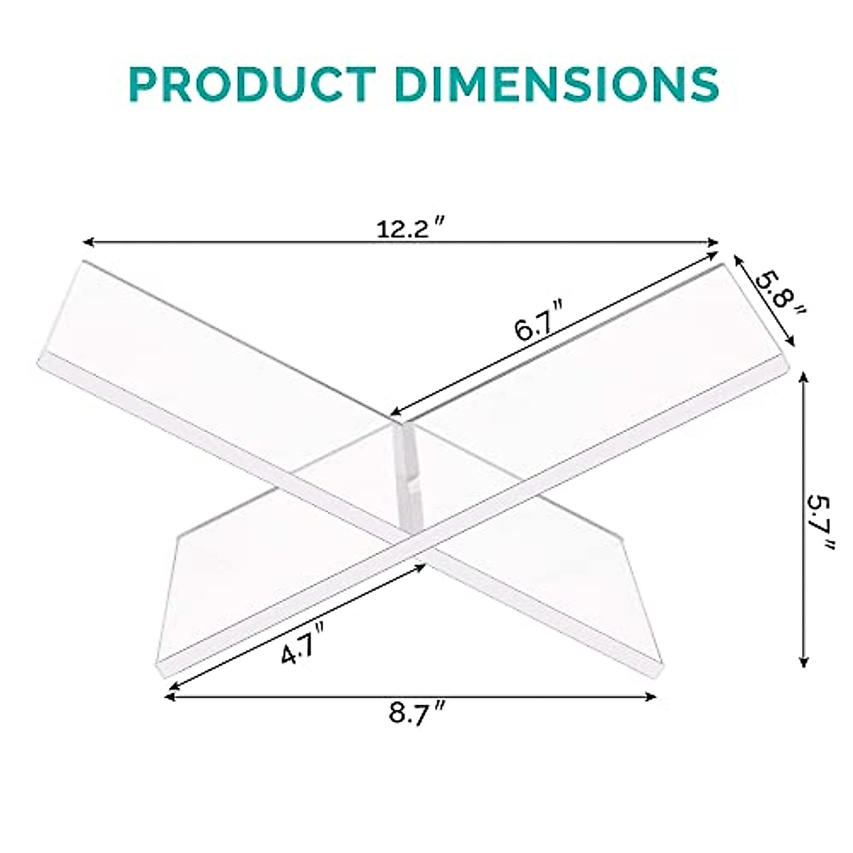 Devey Acrylic Book Holder 2-Piece (Black) Book Stand Display for Books, Magazines, textbooks, cookbooks, Reading Great for Home Decor Bookstand on Desk Bookholder