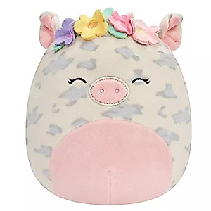 Squishmallows Rare 8-Inch Rosie The Pig with Flower Crown/Headband Plush - Add Rosie to Your Squad, Ultrasoft Stuffed Animal Large Plush Toy, Official Kellytoy Plush (doxl)